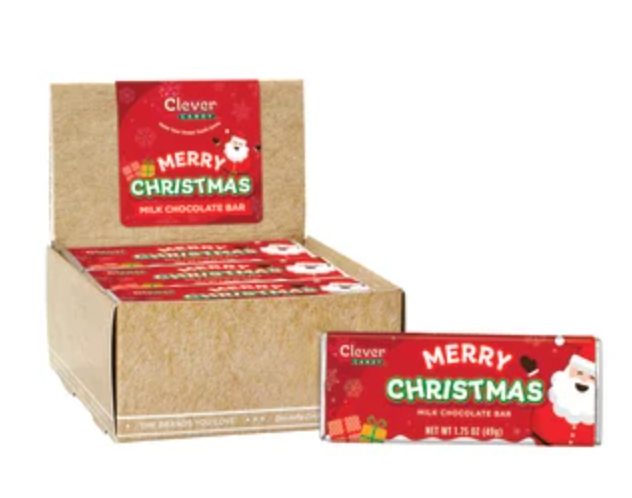 Merry Christmas Clever Candy Chocolate Bar Sweets On High